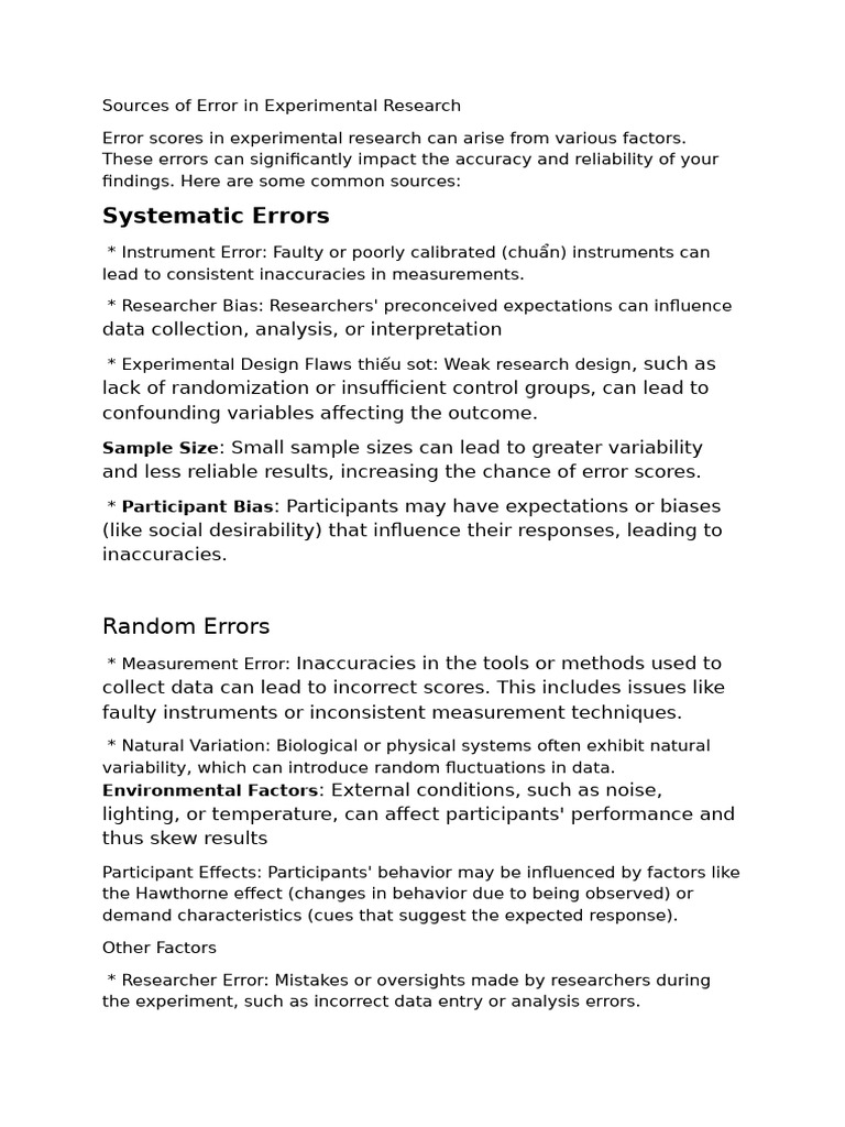 Systematic Errors | PDF | Experiment | Observational Error