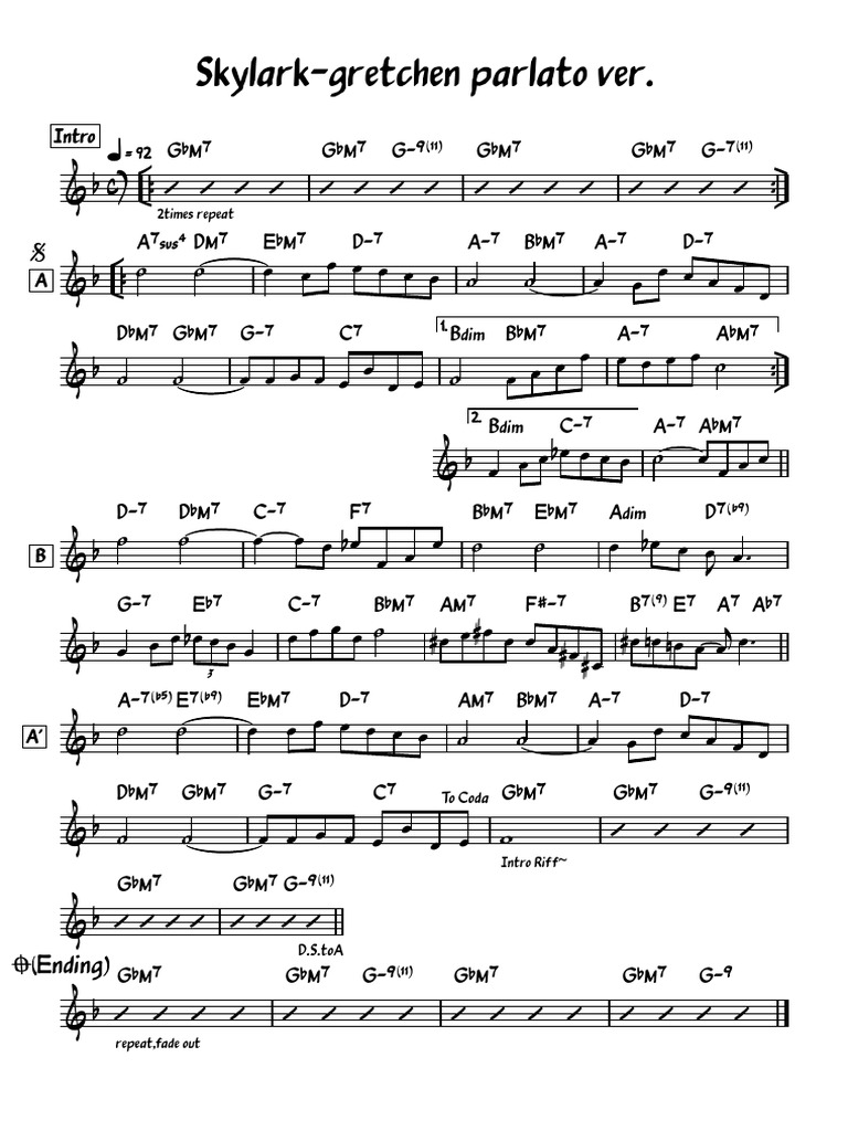 Skylark-Gretchen Parlato Ver | PDF