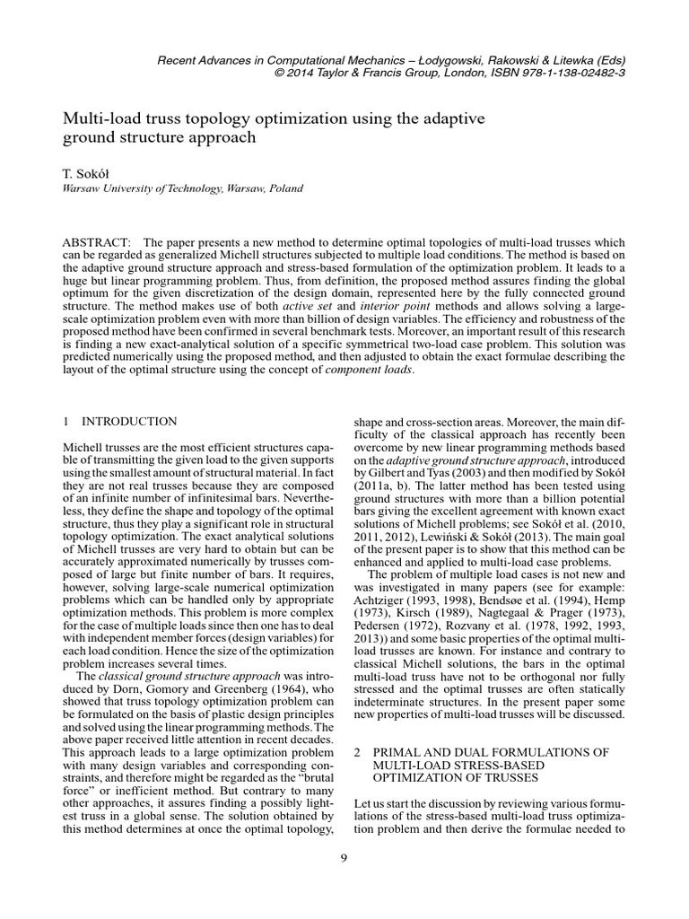2014 Sokolbalkema Multi Load Truss Topology Optimization Using The Adaptive Ground Structure
