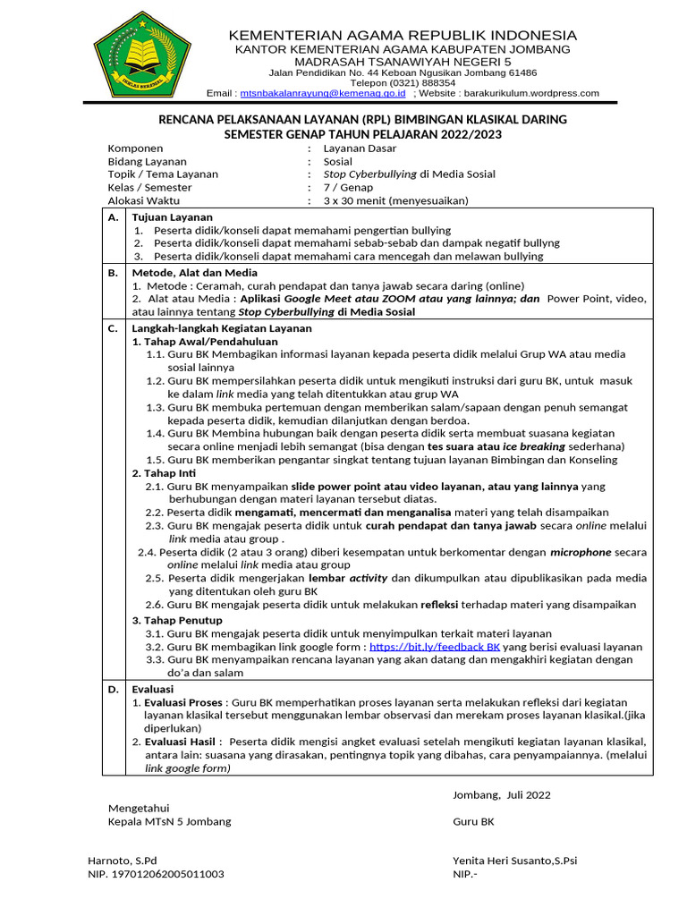 RPL Dan Materi BK - Cyber Bullying Di Media Sosial | PDF | Ilmu Sosial