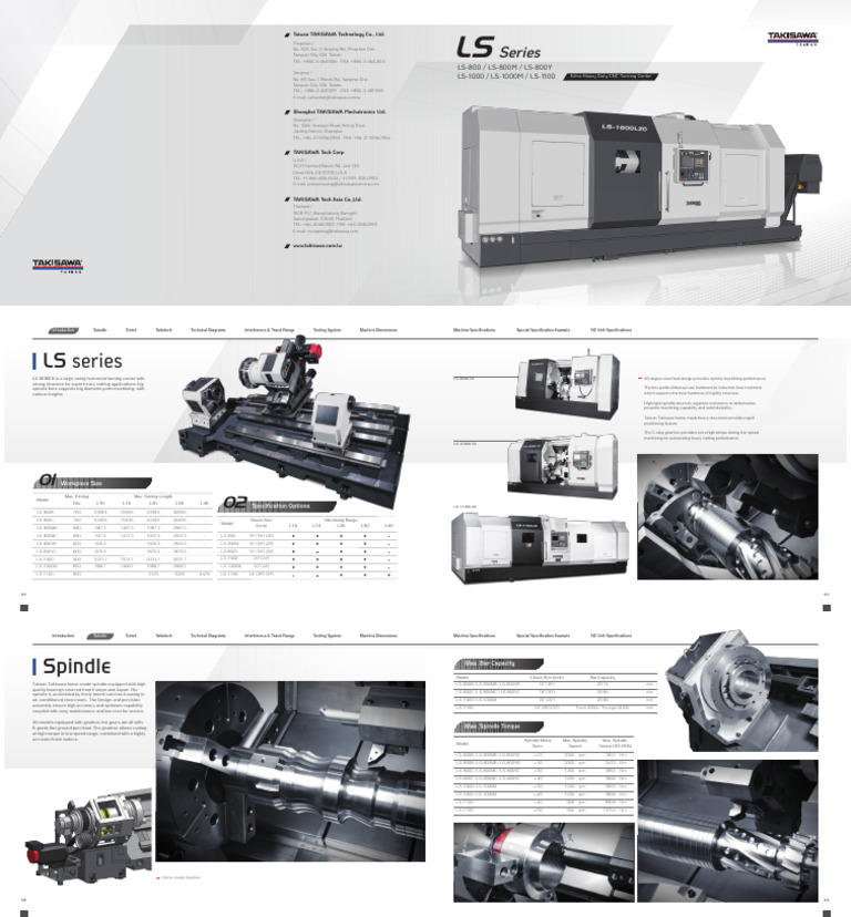 Takisawa Taiwan LS Series Brochure | PDF | Tools | Metalworking