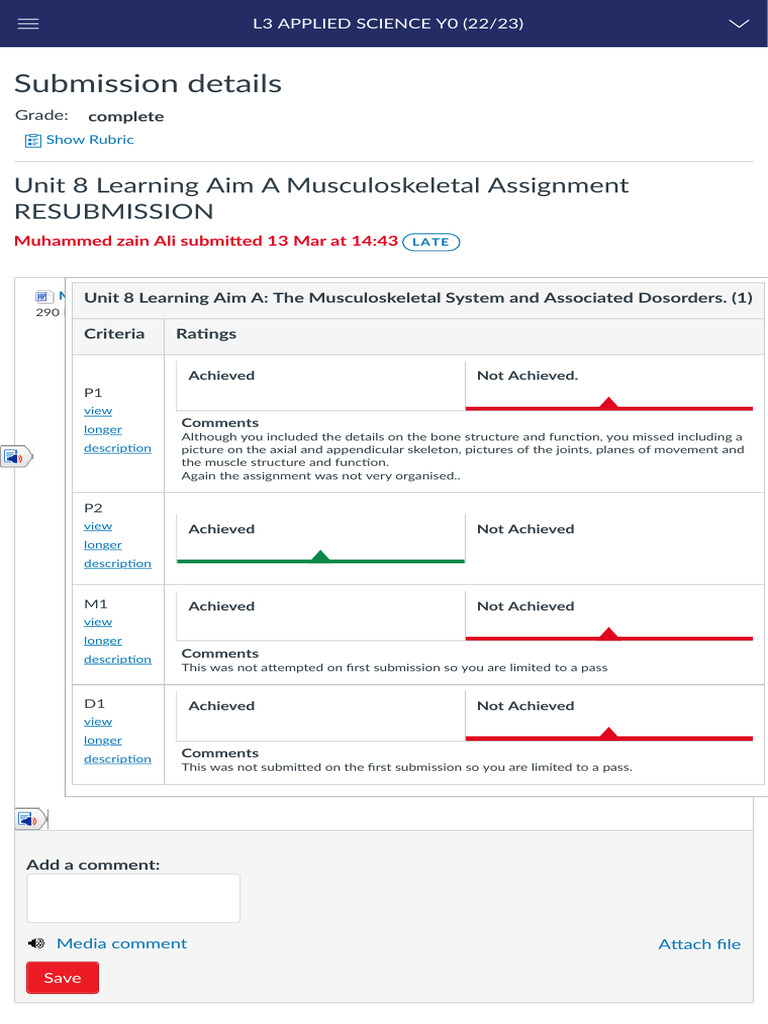 Unit 8 Learning Aim A Musculoskeletal Assignment RESUBMISSION Muhammed Zain Ali | PDF