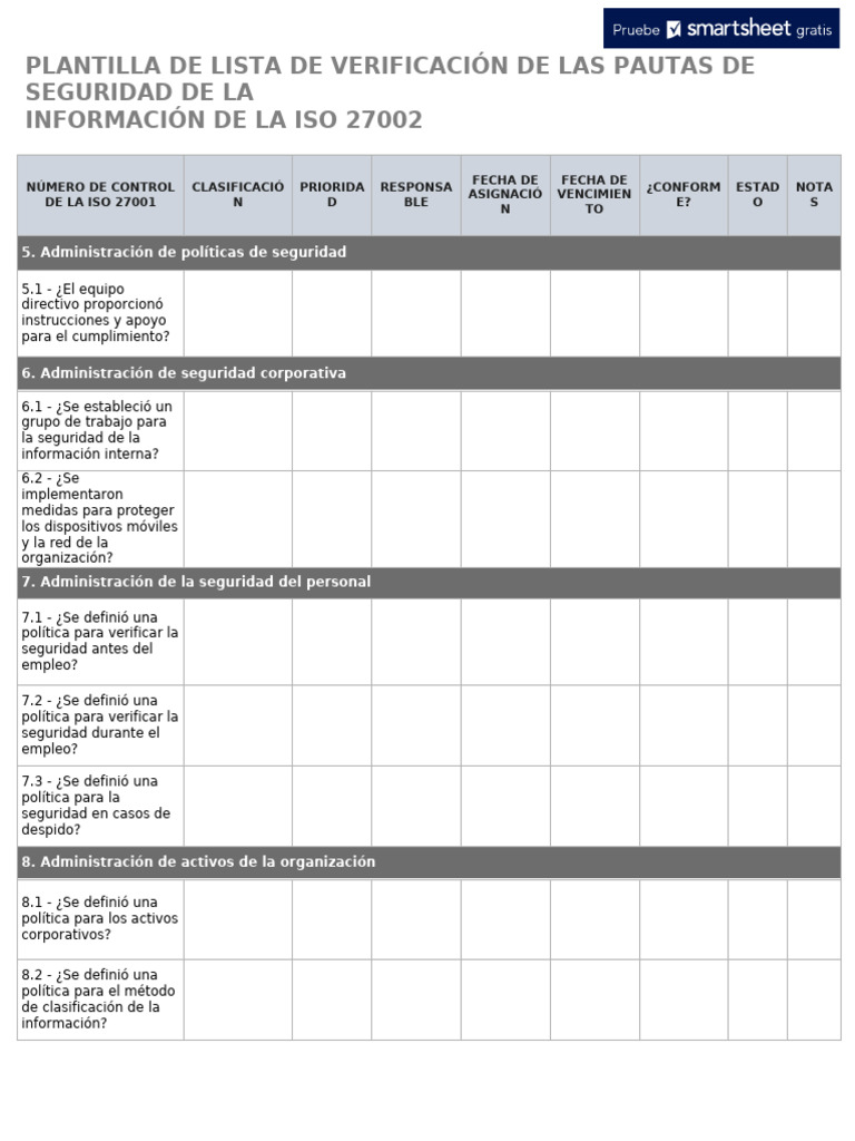IC ISO 27002 Information Security Guidelines Checklist 10838 - WORD ...