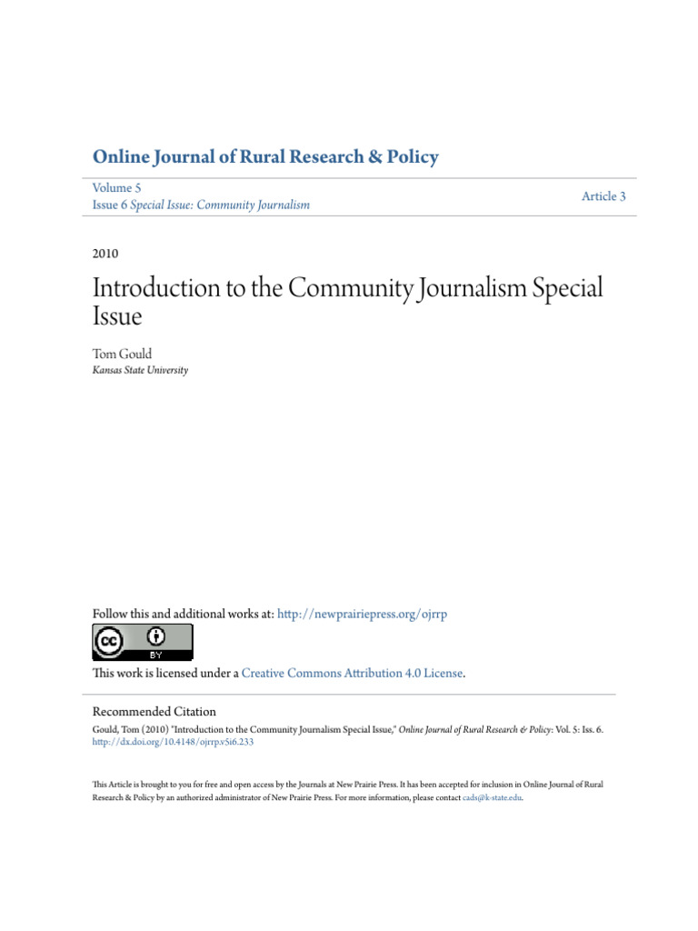Community Journalism Insights and Research | PDF | Journalism | News