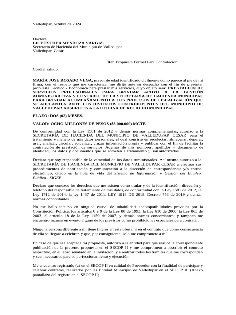 Propuesta MARIA JOSE ROSADO | PDF | Finanzas y dinero