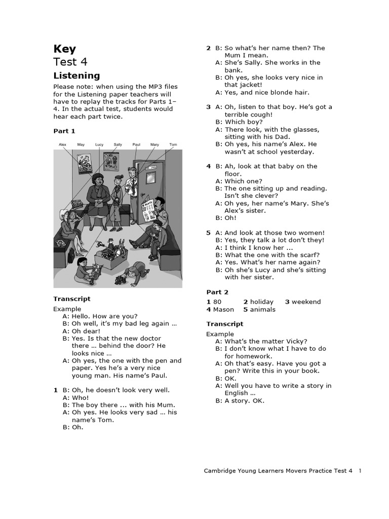 Cyl Movers Test 4 Teachers Notes Pdf