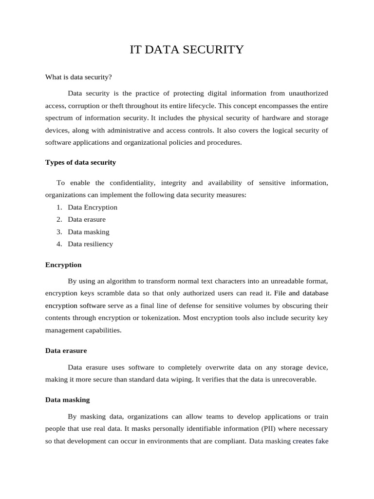 It Data Security | PDF | Security | Computer Security It Data Security | PDF | Security | Computer Security