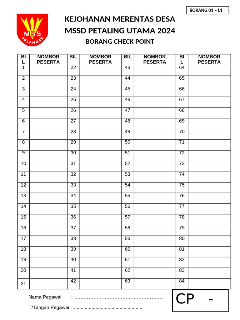 Borang Check Point 2023 | PDF