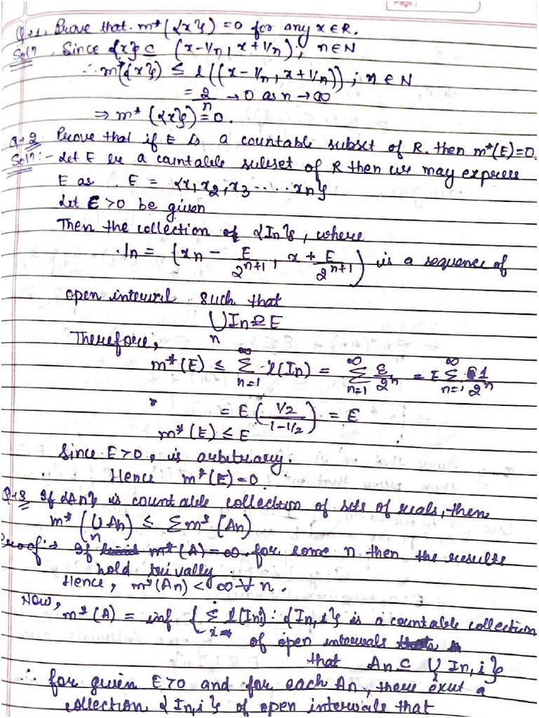 Real Analysis MSC Assignment | PDF
