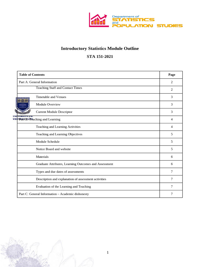 Introductory Statistics Course Guide | PDF | Statistics | Science