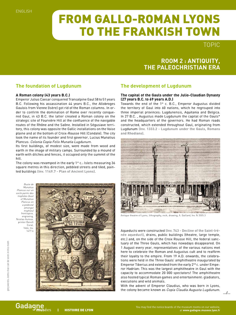 Ancient Lyon's Evolution | PDF | Classical Civilizations | Europe