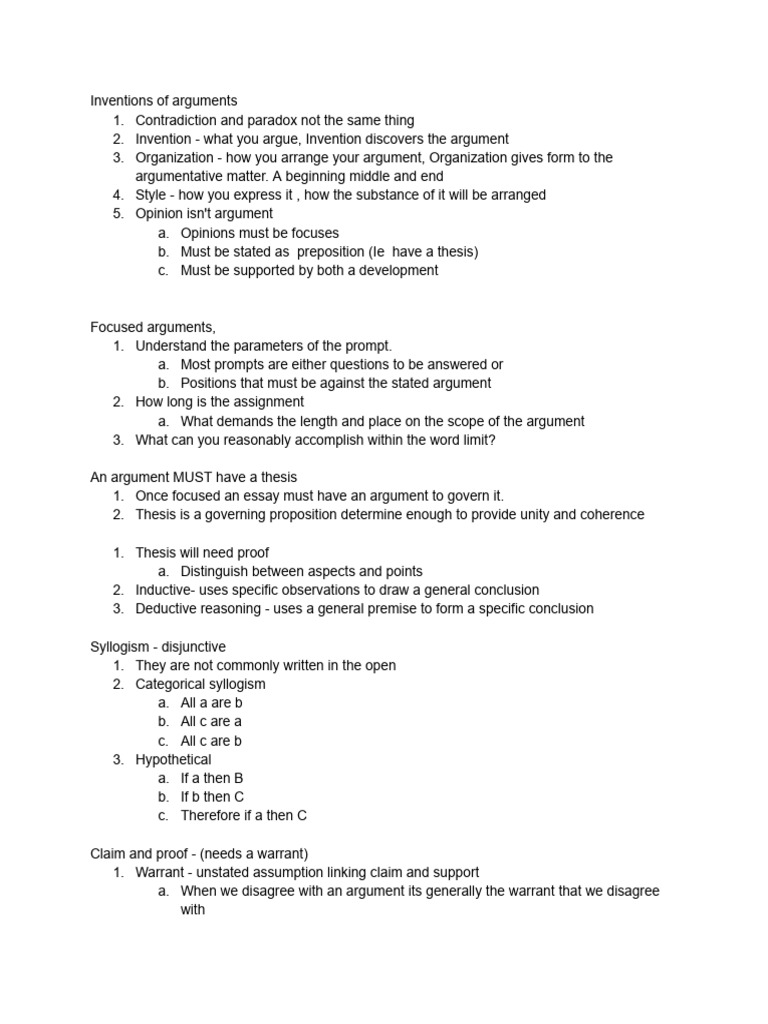 Writing Notes | PDF | Argument | Fallacy