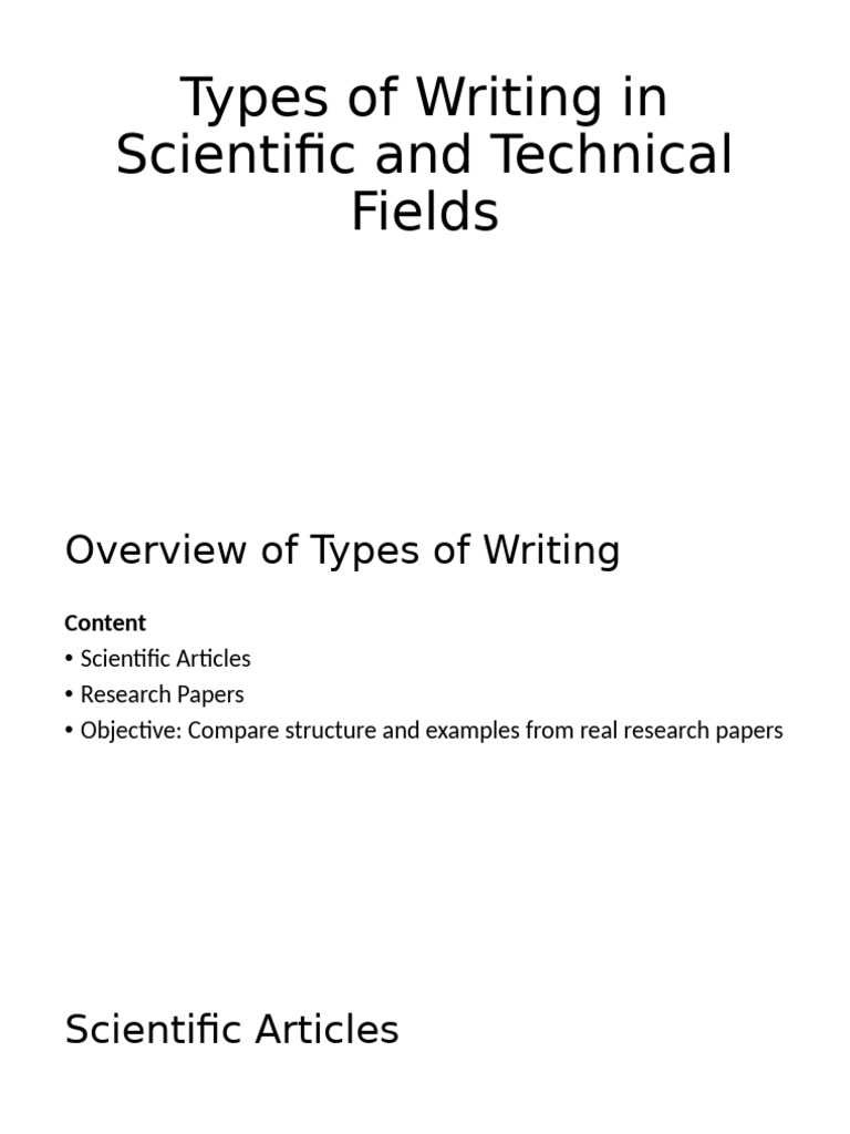 Types of Writing in Scientific and Technical Fields-1 | PDF