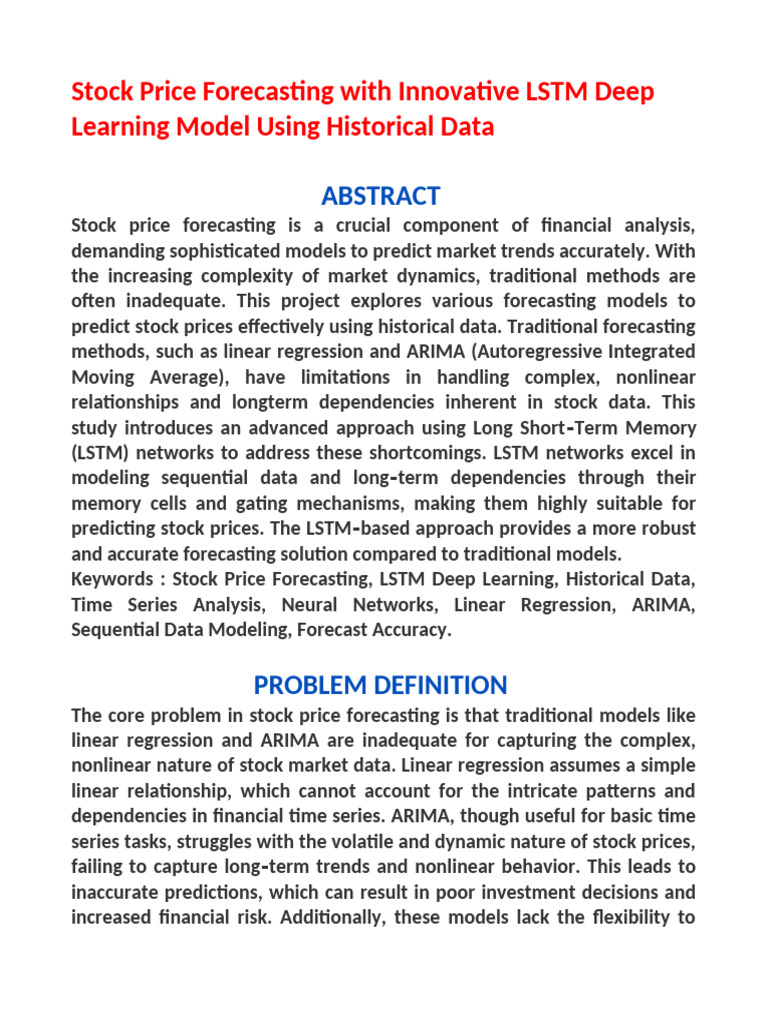 Stock Price Forecasting With Innovative LSTM Deep Learning Model Using ...