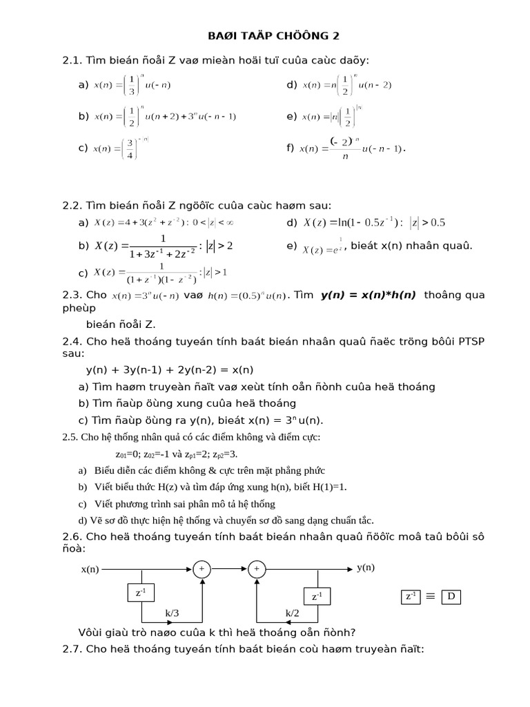 Bai Tap Chuong 2 | PDF