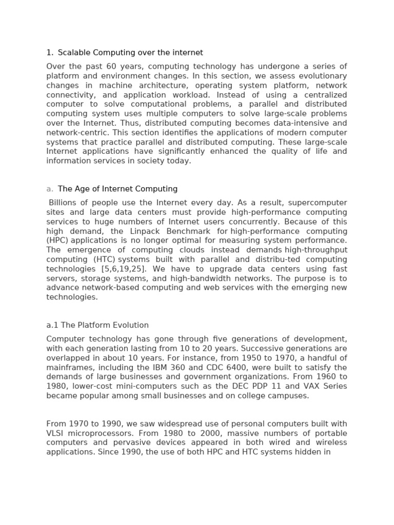 Scalable Computing Over The Internet Pdf Grid Computing Parallel Computing