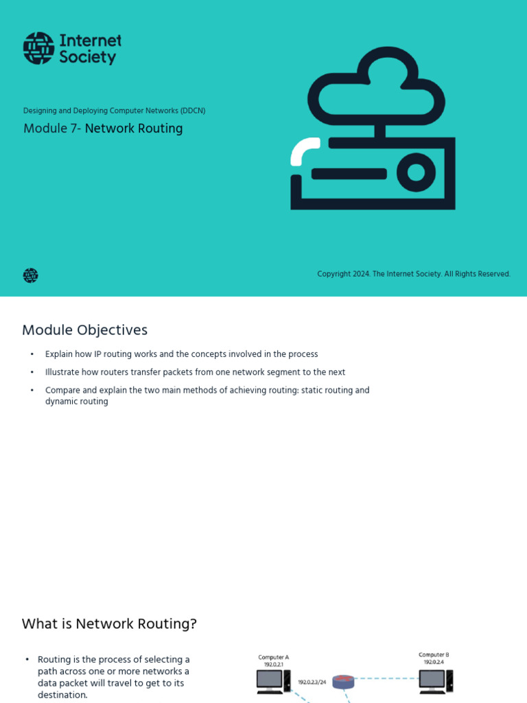 DDCN - M7 - Network Routing (PPT) - V01 | PDF | Routing | Computer Network
