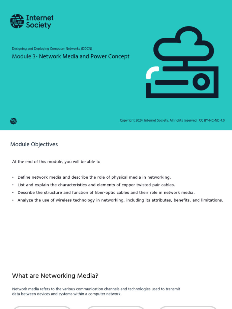DDCN - M3 - Network Media and Power Concept (PPT) - V01 | PDF | Optical ...