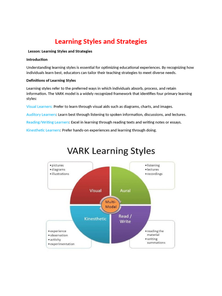 Learning Styles and Strategies | PDF | Learning Styles | Learning