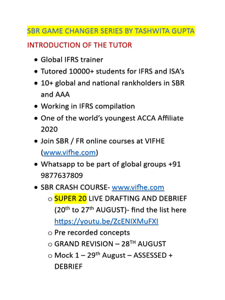 SBR Game Changer Series by Tashwita Gupta | PDF | Goodwill (Accounting ...