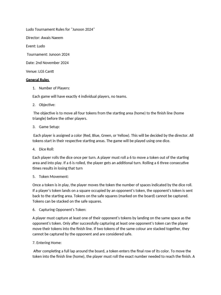 Ludo Rules | PDF