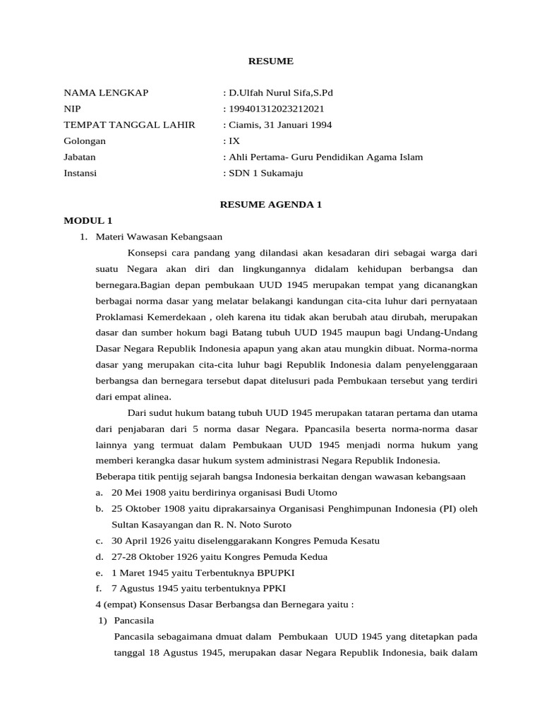 RESUME MOOC PPPK D. ULFAH NURUL SIFA, S.PD | PDF | Ilmu Sosial | Sains & Matematika