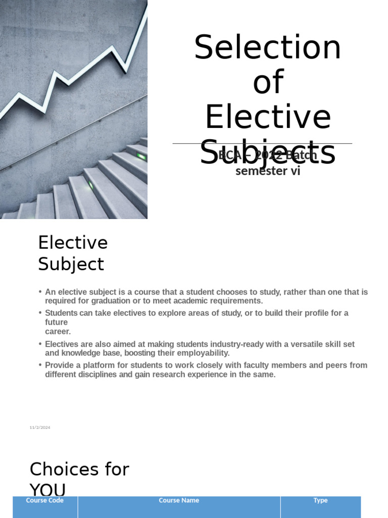 Selection of Elective Subjects | PDF | Internet Of Things | Analytics
