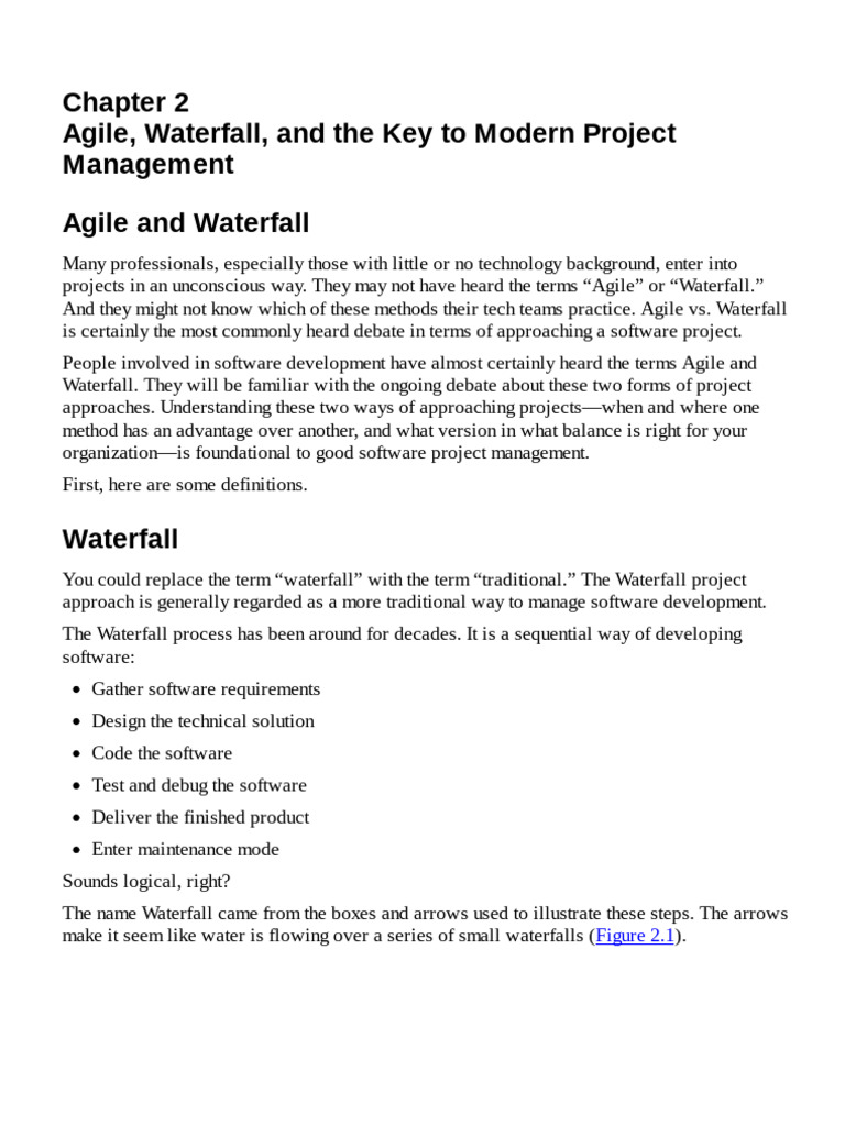 Murray 2016 - Agile, Waterfall, and The Key To Modern Project ...