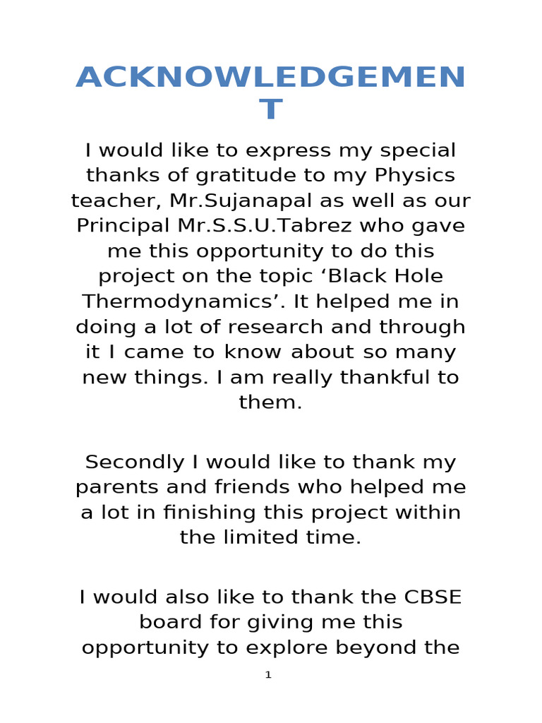Black Hole Thermodynamics Project | PDF | Transformer | Inductor