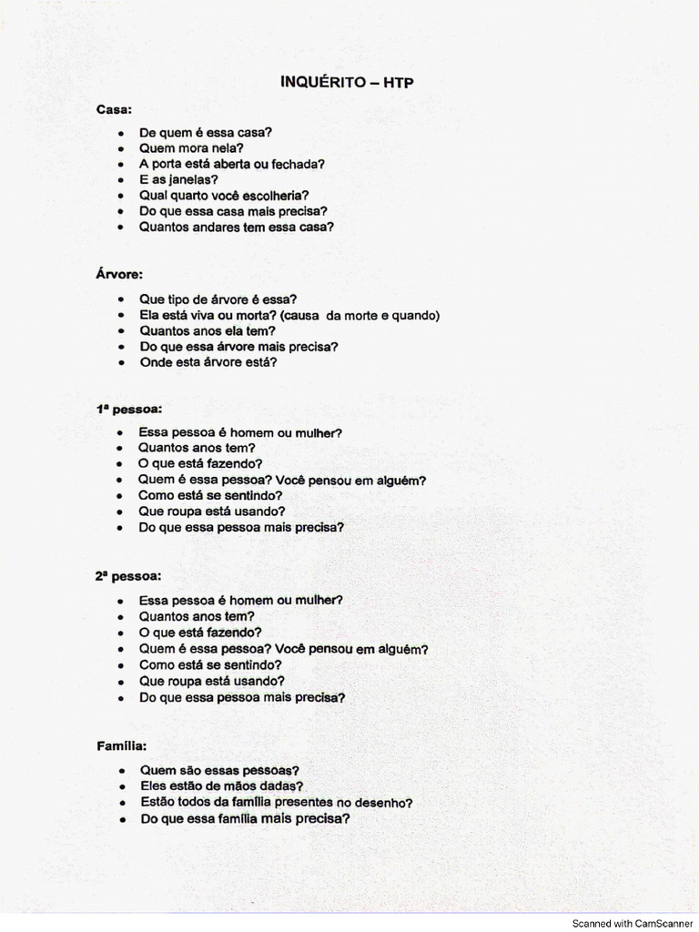 Inquérito HTP | PDF