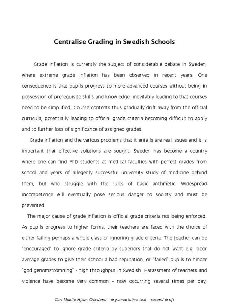 Giordano - Centralise Grading in Swedish Schools | PDF | Teachers ...