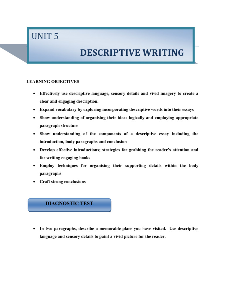 Mastering Descriptive Writing Techniques | PDF | Essays | Experience