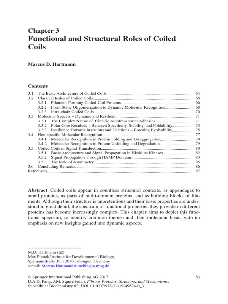 Coiled Coils Hartmann2017 | PDF | Proteasome | Alpha Helix