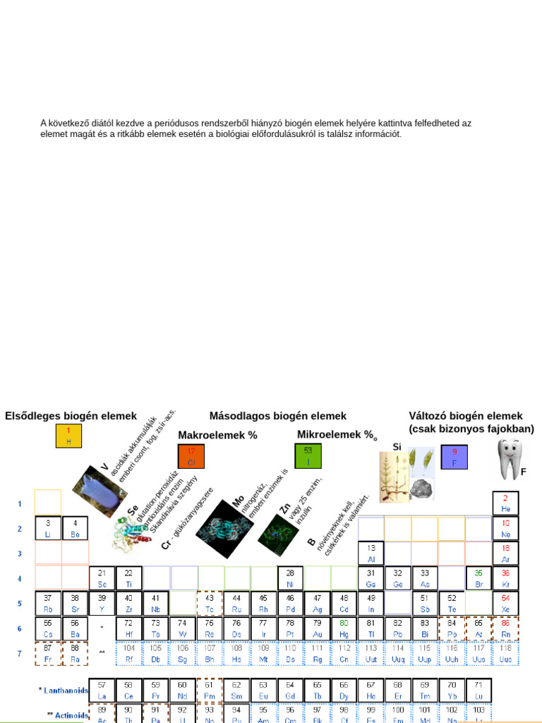 Biogén Elemek Periódusos R. | PDF