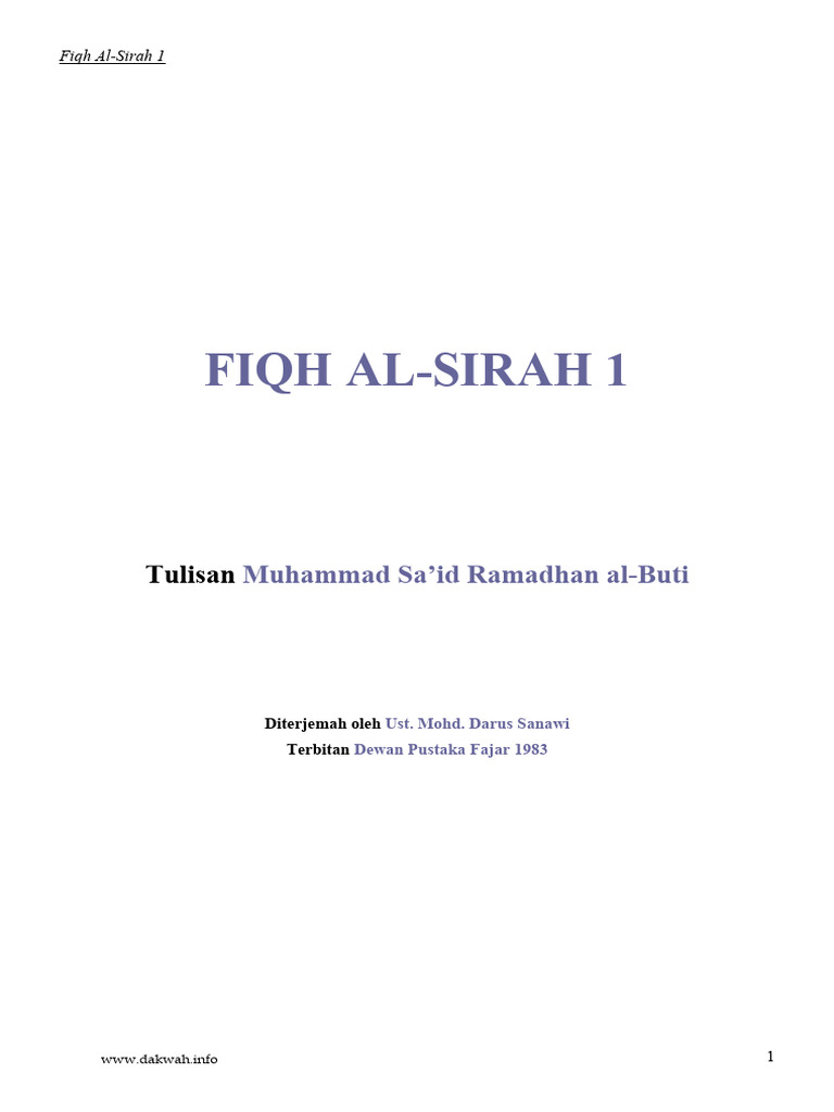 Fiqh Al Sirah | PDF | Agama & Spiritualitas