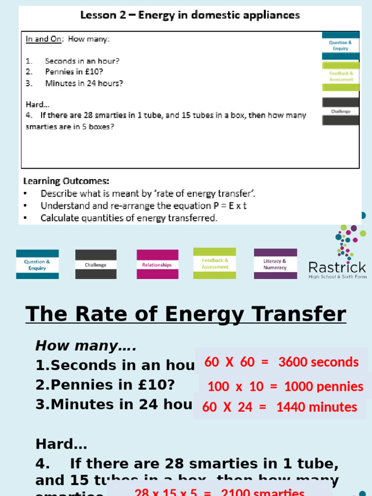 Energy Transfer Rate and Calculations | PDF | Watt | Metrology