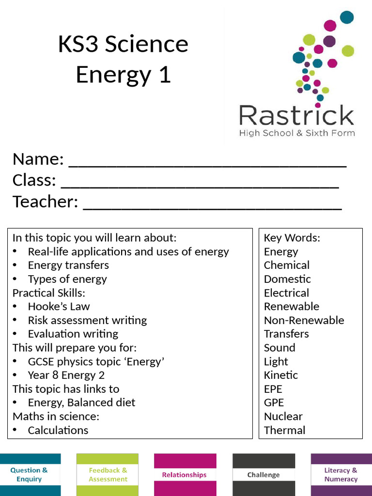 Energy 1 Booklet Pdf Renewable Energy Watt