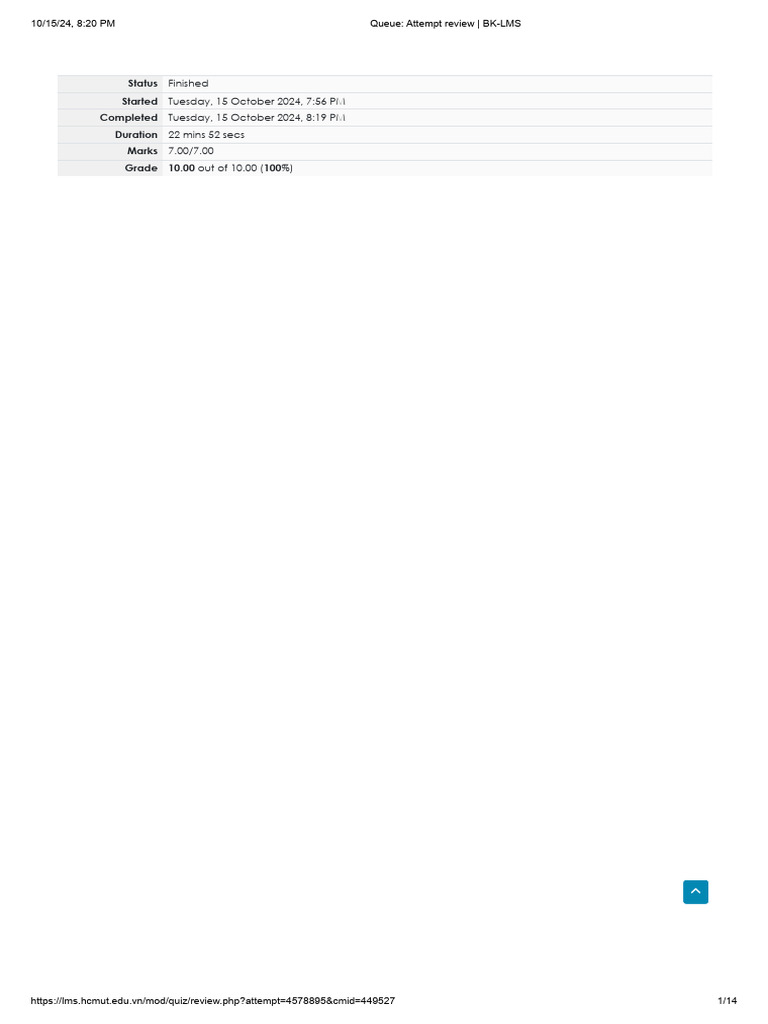 Queue - Attempt Review - BK-LMS | PDF | Queue (Abstract Data Type) | Vertex (Graph Theory)