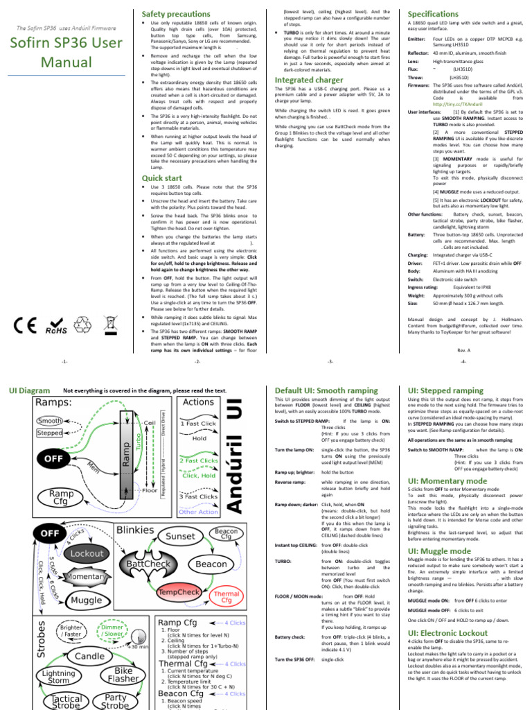 20190516040231anduril SP36usermanualdraft02 | PDF | Flashlight | Electrical Engineering