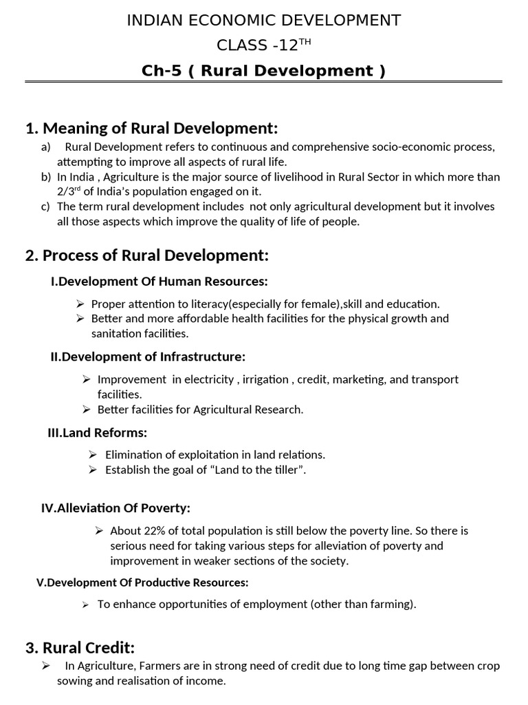 Rural Development IED ch-5 Class 12 | PDF | Agriculture | Organic Farming