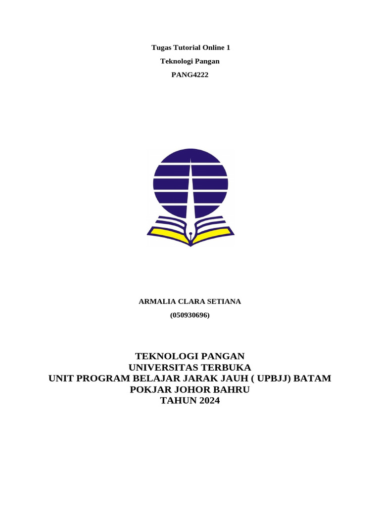 Contoh Cover Tugas Ut1 | PDF