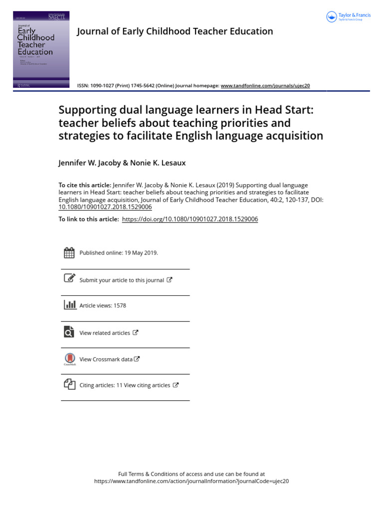 Dual Language Learners | PDF | Teachers | Language Acquisition