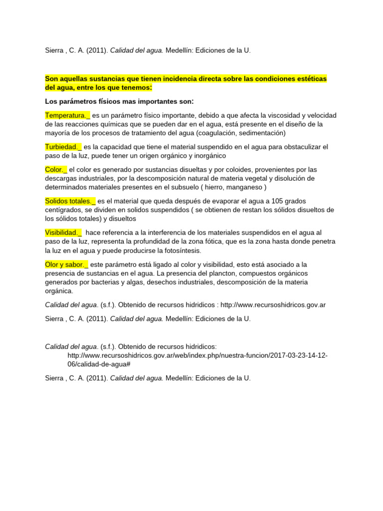 Exposicion de Parametros Fisicos | PDF