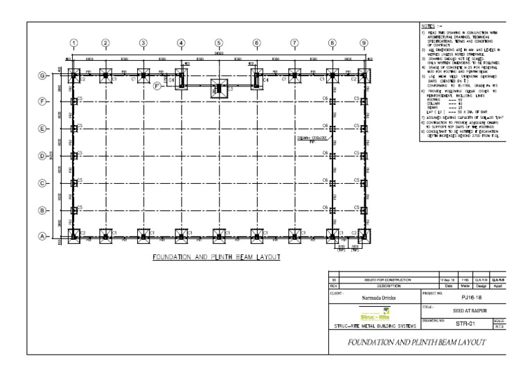 Foundation & Plinth Beam Layout | PDF