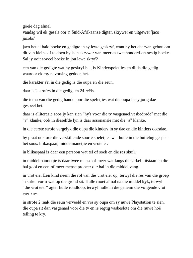 Afrikaans Speech | PDF