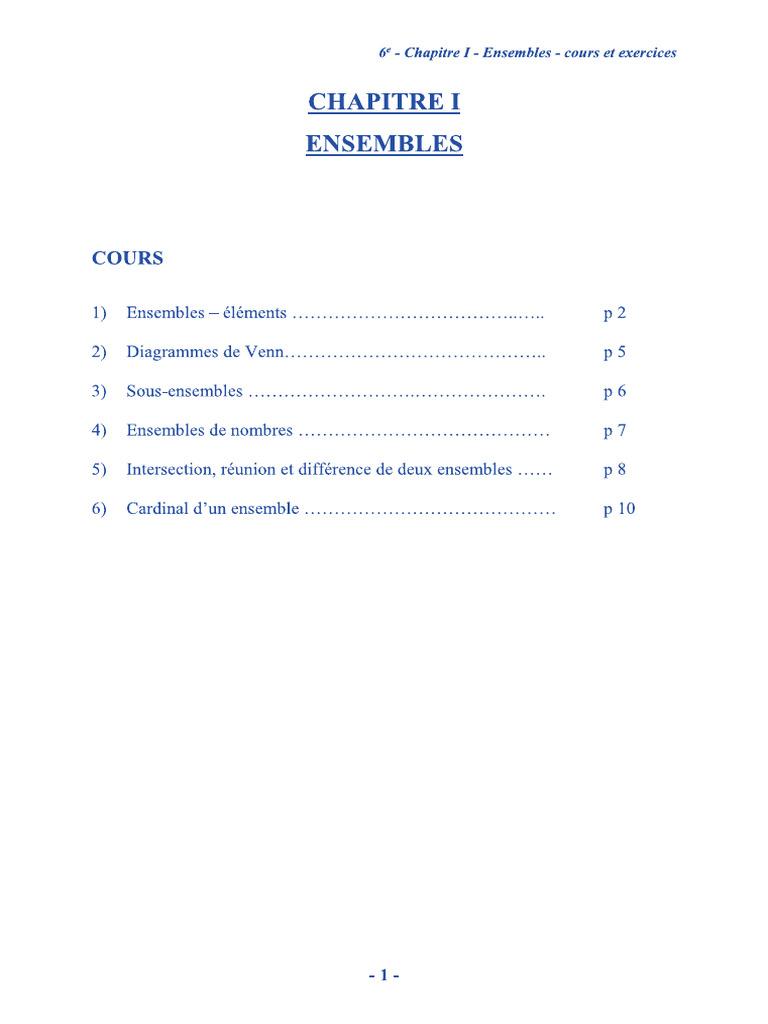 Cours Sur Les Ensembles | PDF