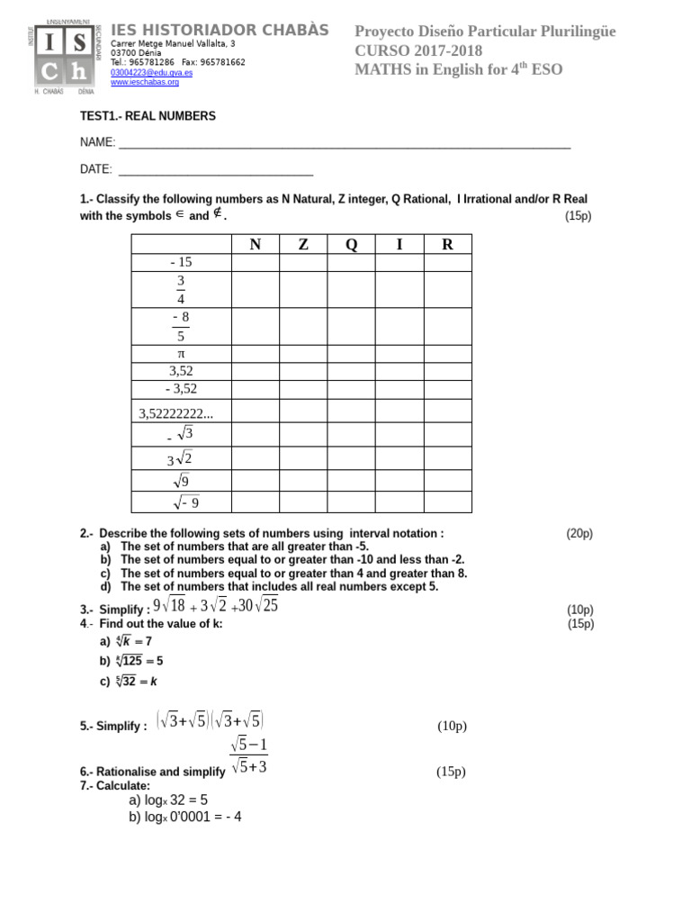 41 Av Real Numbers | PDF