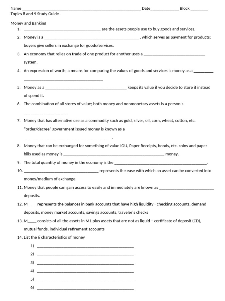 Fiscal Monetary Policy Study Guide | PDF | Money | Federal Reserve