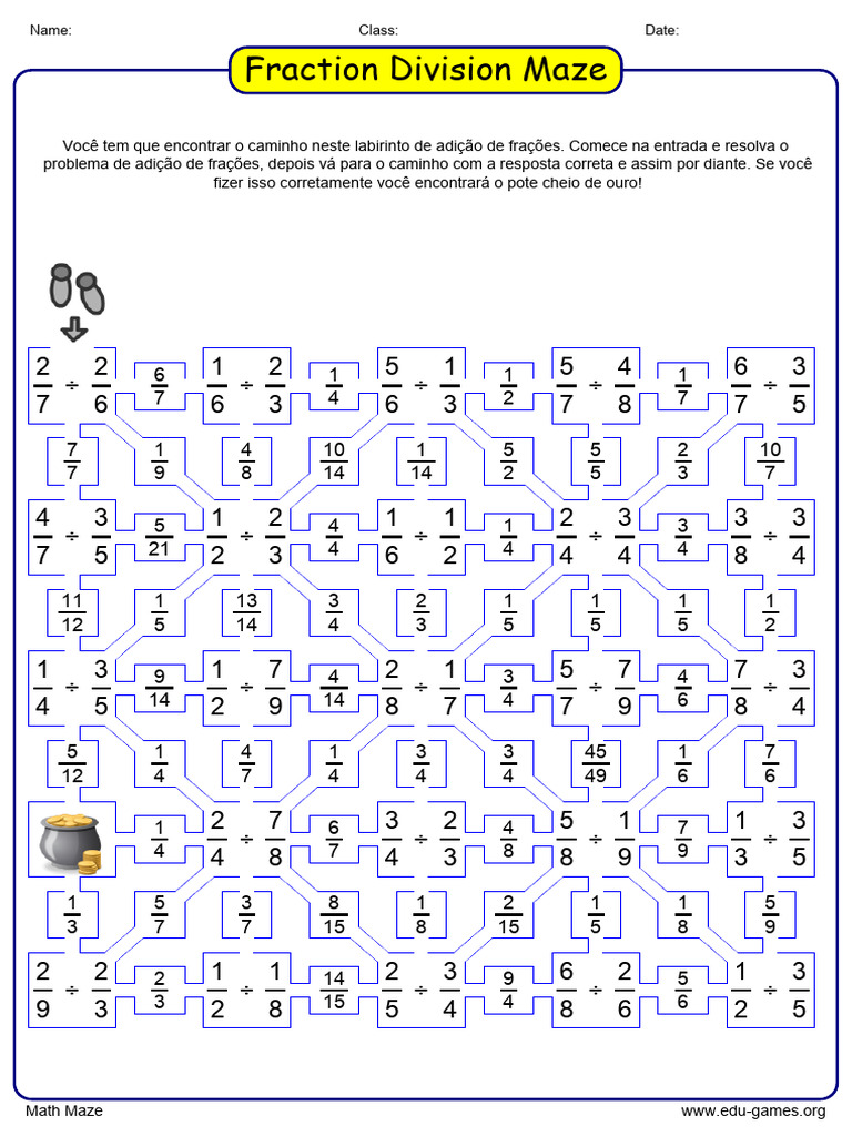 Fraction Division Maze | PDF
