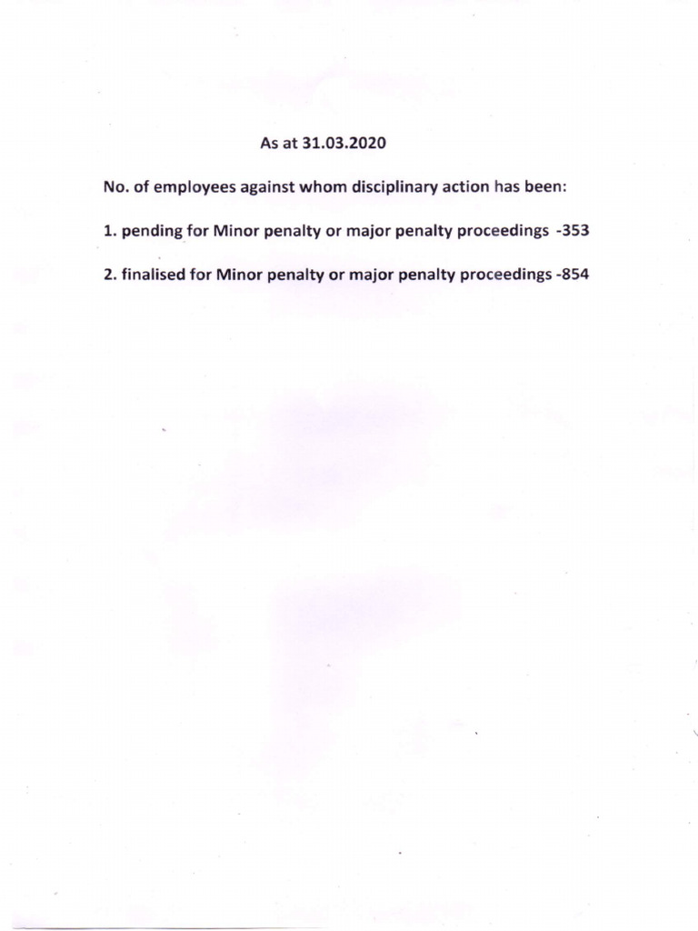 Data of Disciplinary Cases For 2019 20 | PDF